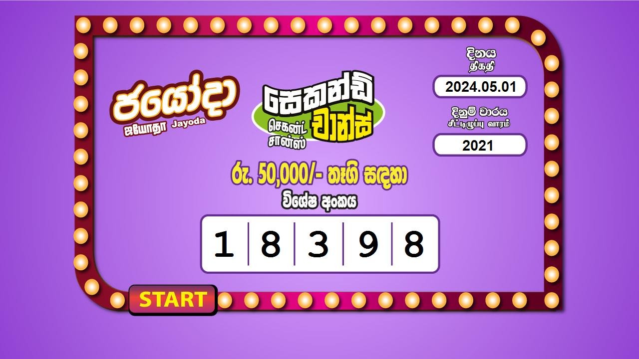 Jayoda 2021 - Jayoda 01-05-2024 Lottery Results