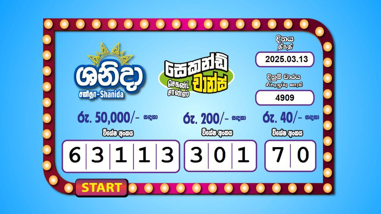 Saturday Fortune 4909 - Saturday Fortune 13-03-2025 Lottery Results