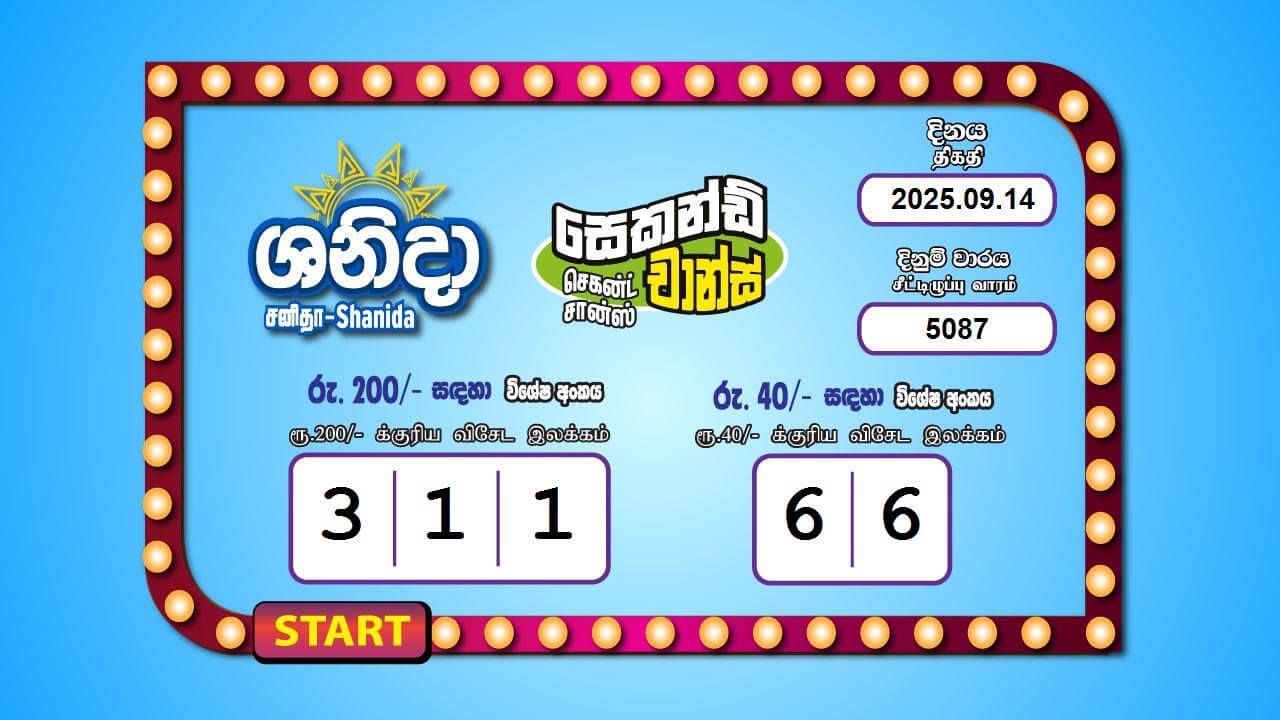 Saturday Fortune 5087 - Saturday Fortune 14-09-2025 Lottery Results