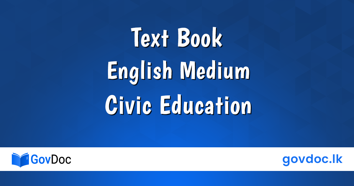 Civic Education English Medium Text Books Download.