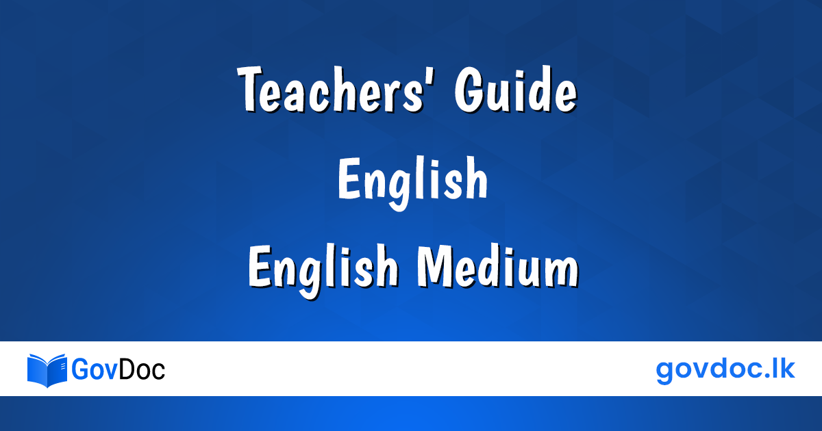 English, English Medium Teachers' Guides Download.