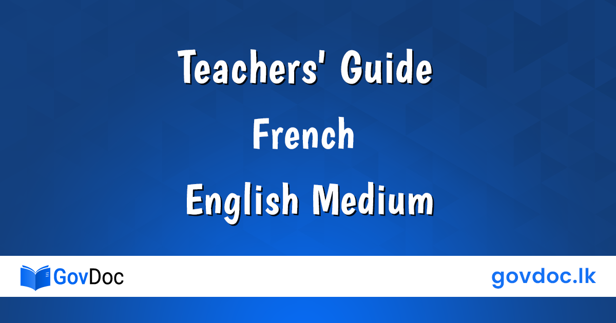 French English Medium Teachers' Guides Download.