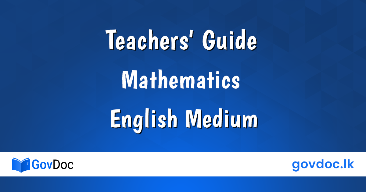 Mathematics English Medium Teachers' Guides Download.