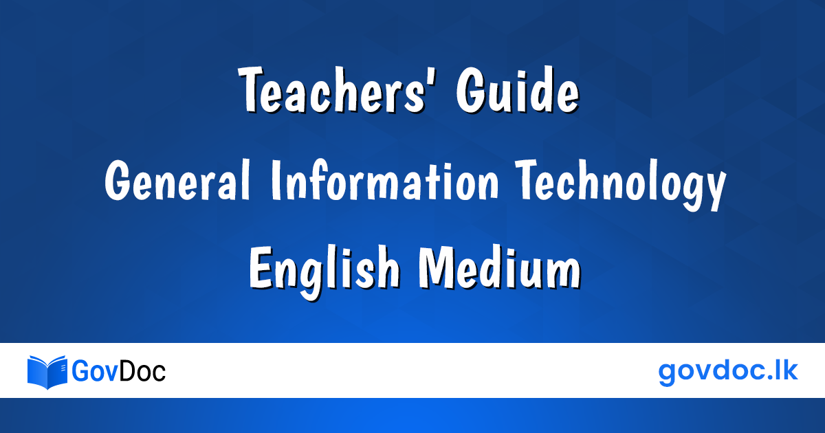 General Information Technology-GIT English Medium Teachers' Guides Download.