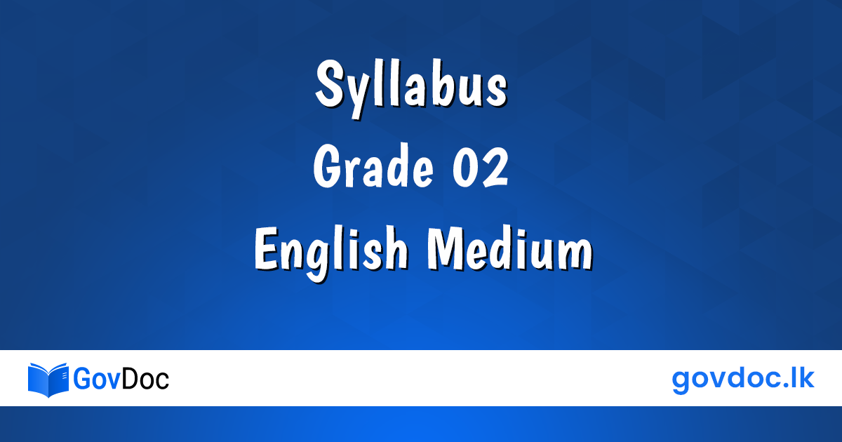 Grade 2 English Medium Syllabus Download.