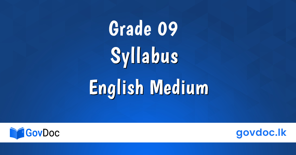 Grade 9 English Medium Syllabus Download.