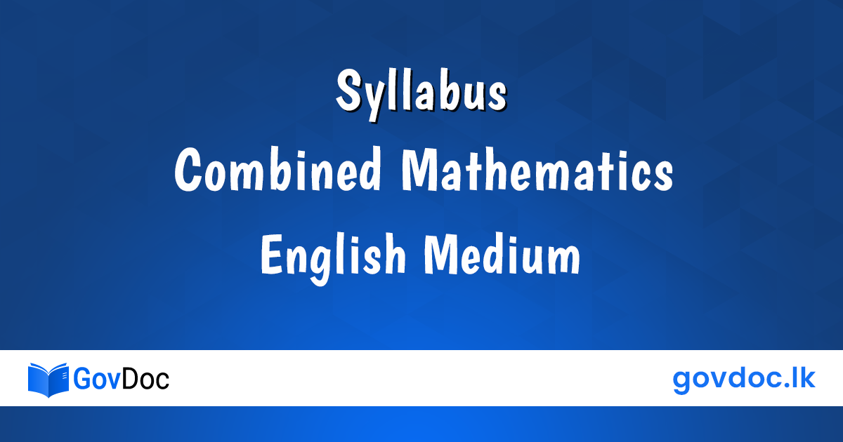 Combined Mathematics English Medium Syllabus Download.