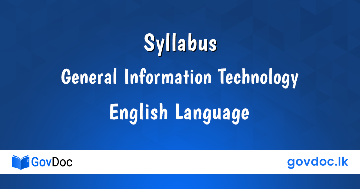 General Information Technology-GIT English Medium Syllabus Download.